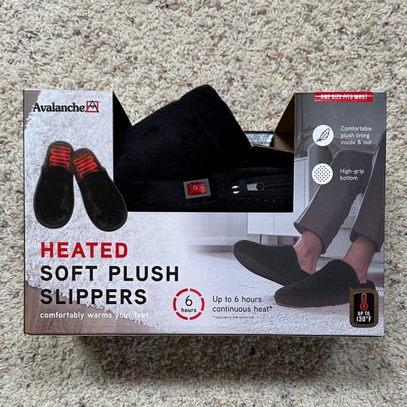 Avalanche | Shoes | Avalanche Black Heated Plush Slippers | Poshmark